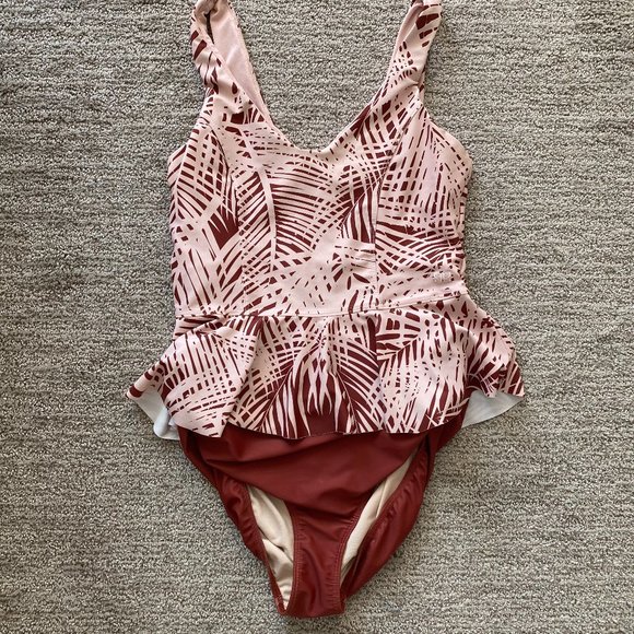 Albion | Swim | Albion Fit Peplum Tankini Ruched Bottoms Rust S | Poshmark